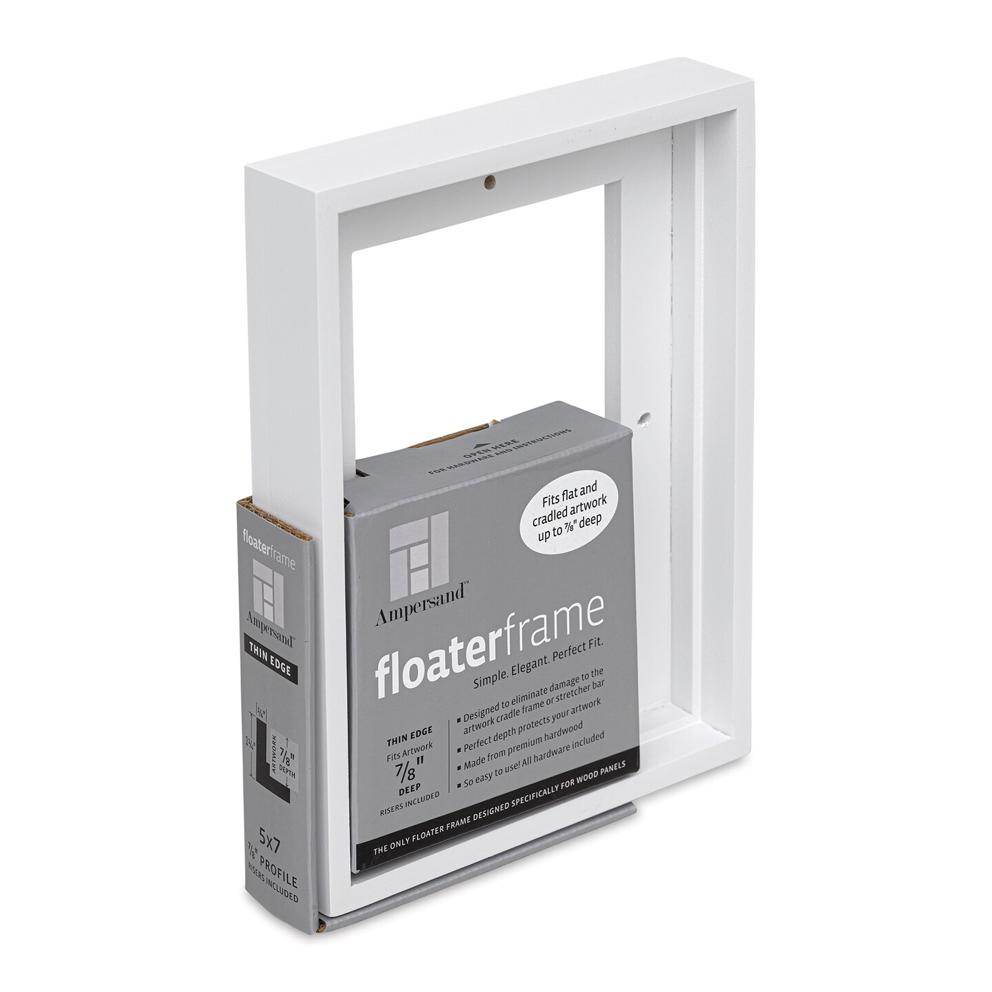 Ampersand Floater Frame - Thin, White, 5 Ampersand Floater Frame - Thin, White, 5