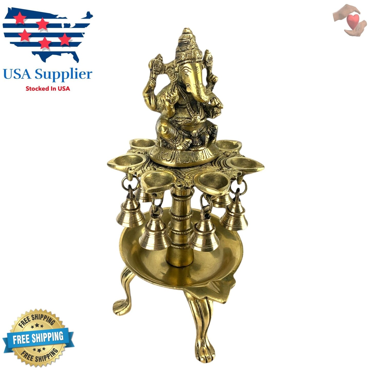 Ganesh Brass Oil Tall Diya, Diya For Home Decor, Samai Diya, Diwali ...