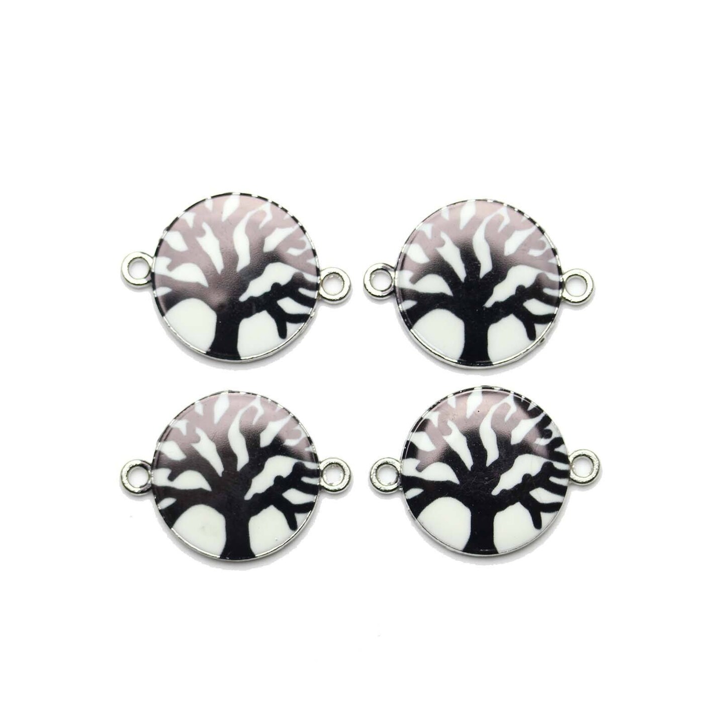 Black and White Enameled Metal Round Tree Connector | Michaels