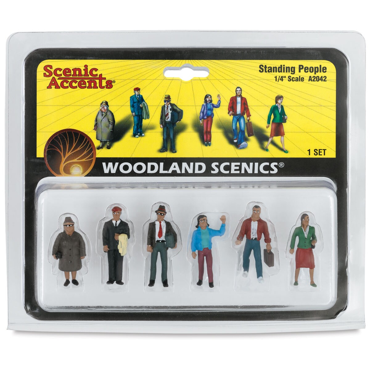 Woodland Scenics Model Scenery - Standing Scale People, Pkg of 6, 1/4 ...