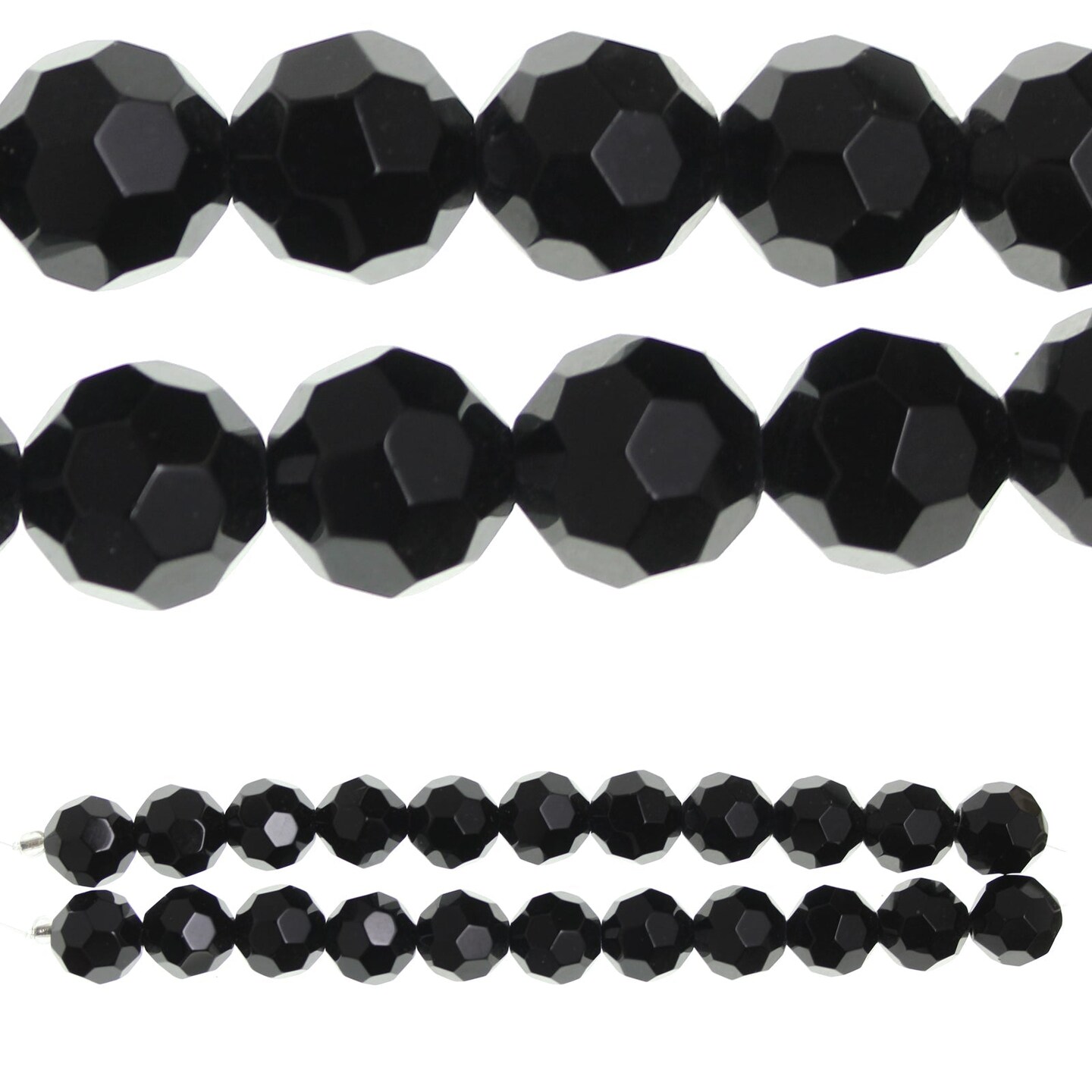 Glass Black Faceted 14mm Round | Michaels