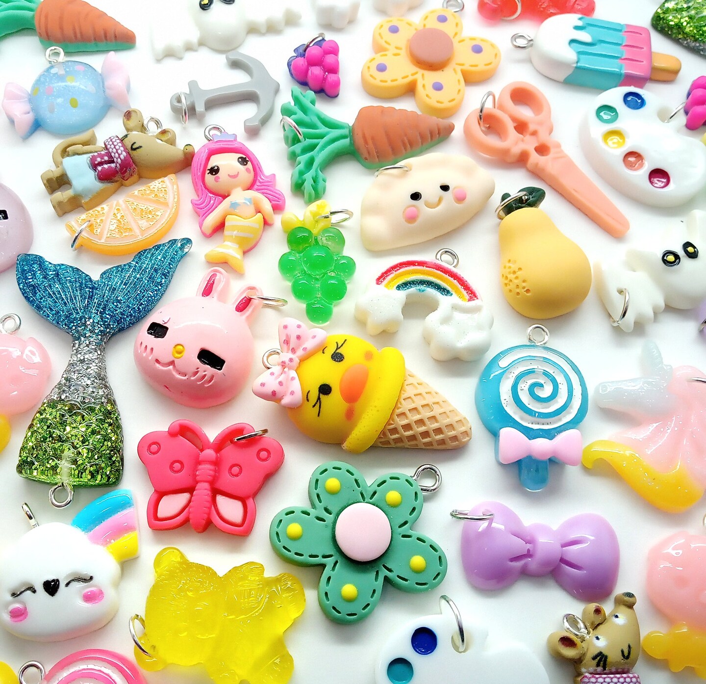 Cute Charm Mix, 20 pc, Flatback Resin Cabochon Pendants, Mix #18 ...