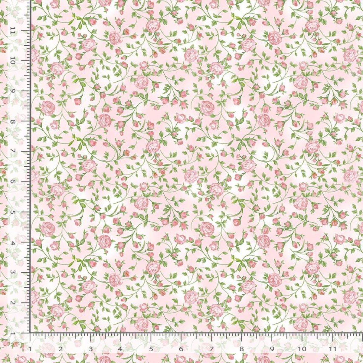 Timeless Treasures Romance Roses Ditsy Rose Vines Blush Cotton Fabric ...