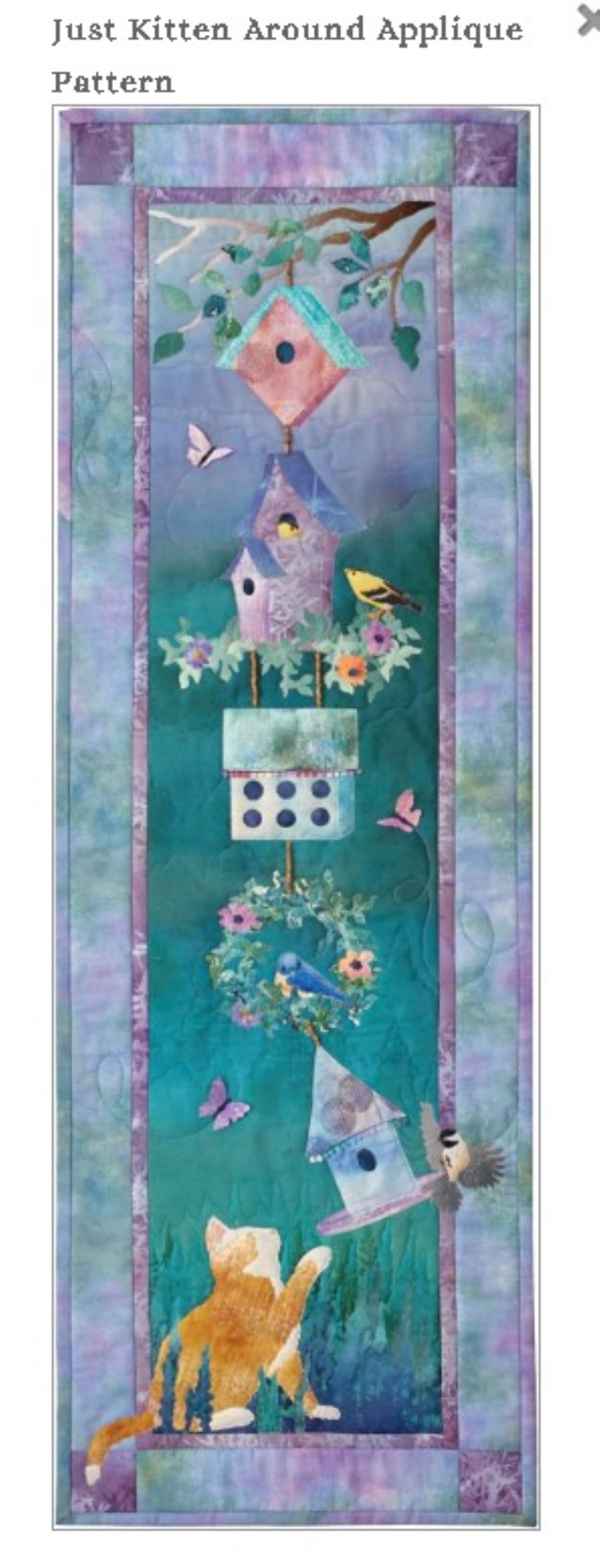 Mckenna Ryan Meow Mix Block 1 Just Kitten Around Applique Pattern ...