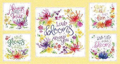 Full Bloom Floral Panel 23x44 inch by P and B Textiles Cotton Fabric ...