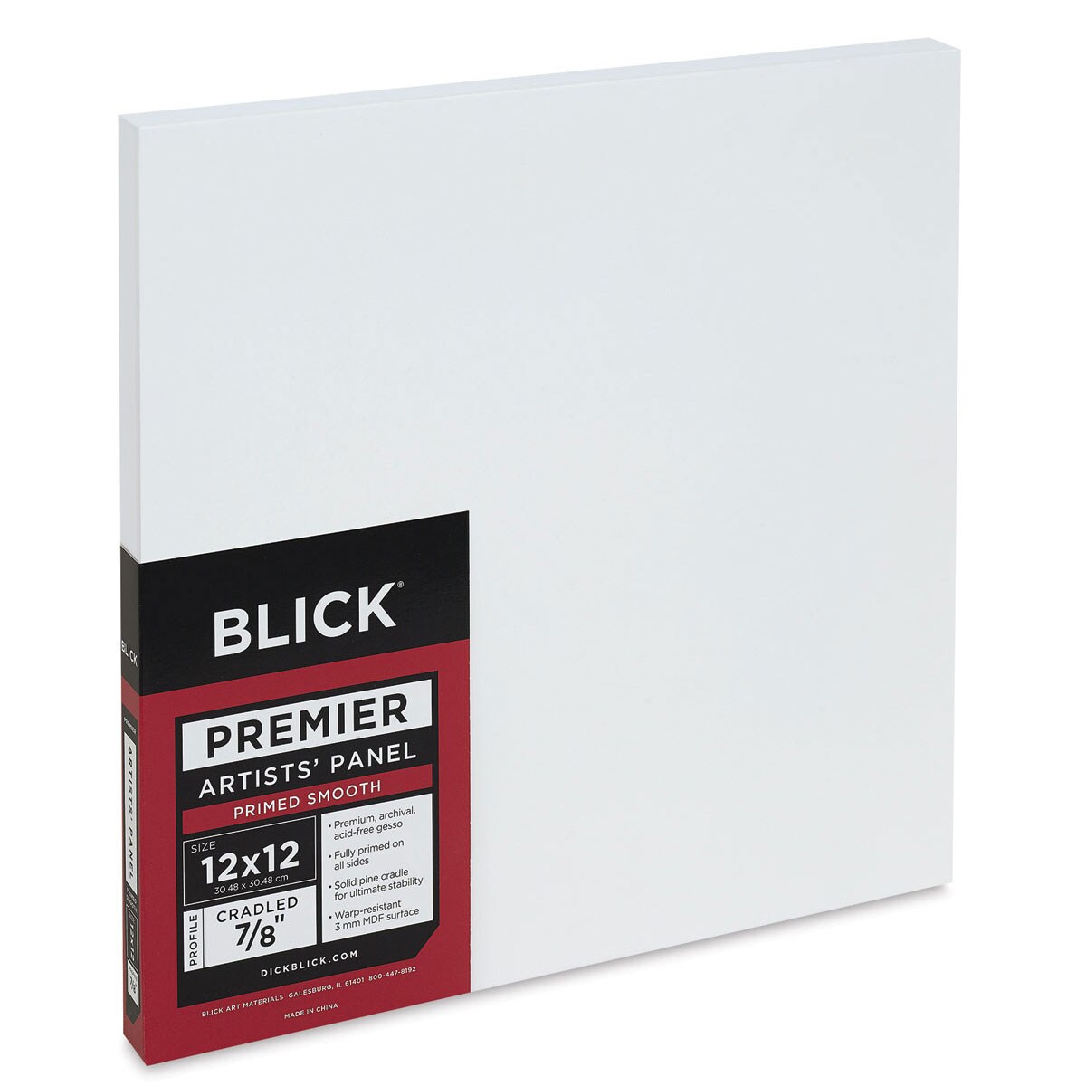 Blick Premier Artists' Panel - Traditional Cradle, 7/8", 12" x 12 ...