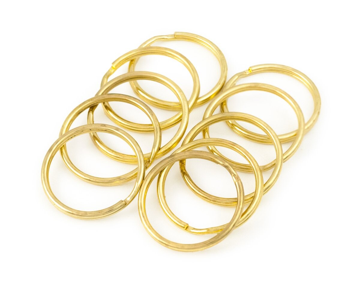 JewelrySupply Gold Color Key Rings 32mm Split Ring (Package of 10 ...