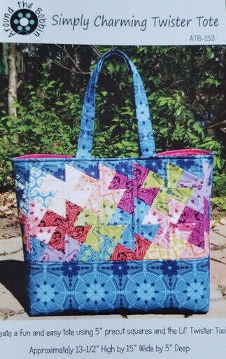 SIMPLY CHARMING Twister Tote Sewing Pattern - Around The Bobbin -Using 5” Charm | Michaels