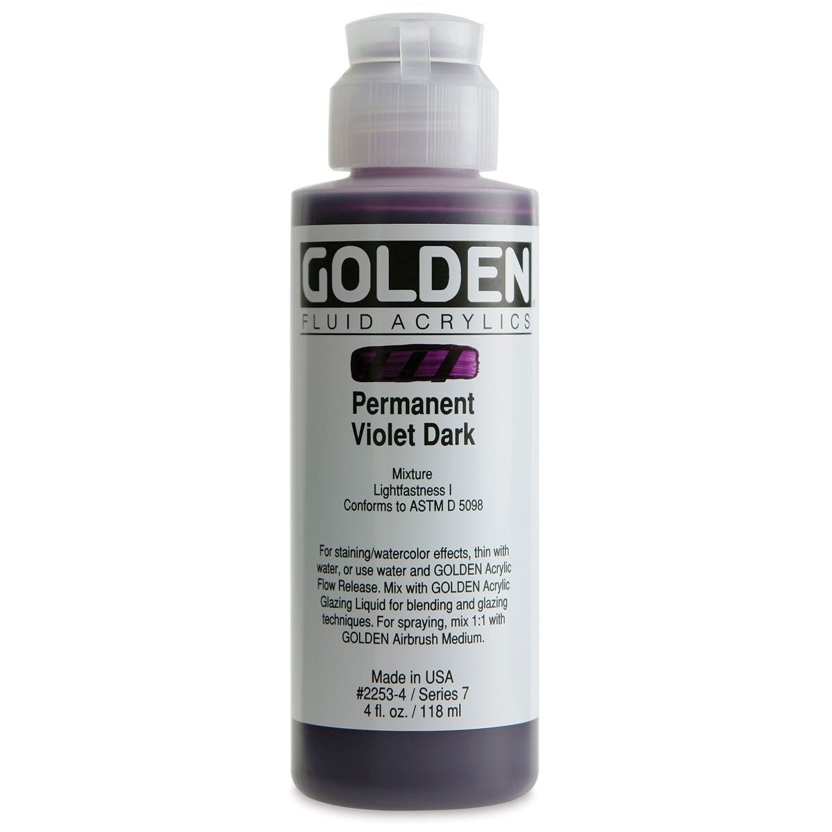 Golden Fluid Acrylics - Permanent Violet Dark, 4 oz bottle | Michaels