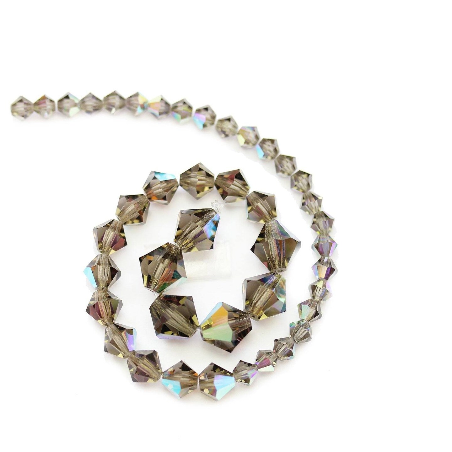 Multi-pack - Preciosa Bicone Smokey Diamond AB Beads (sizes 4mm, 6mm ...
