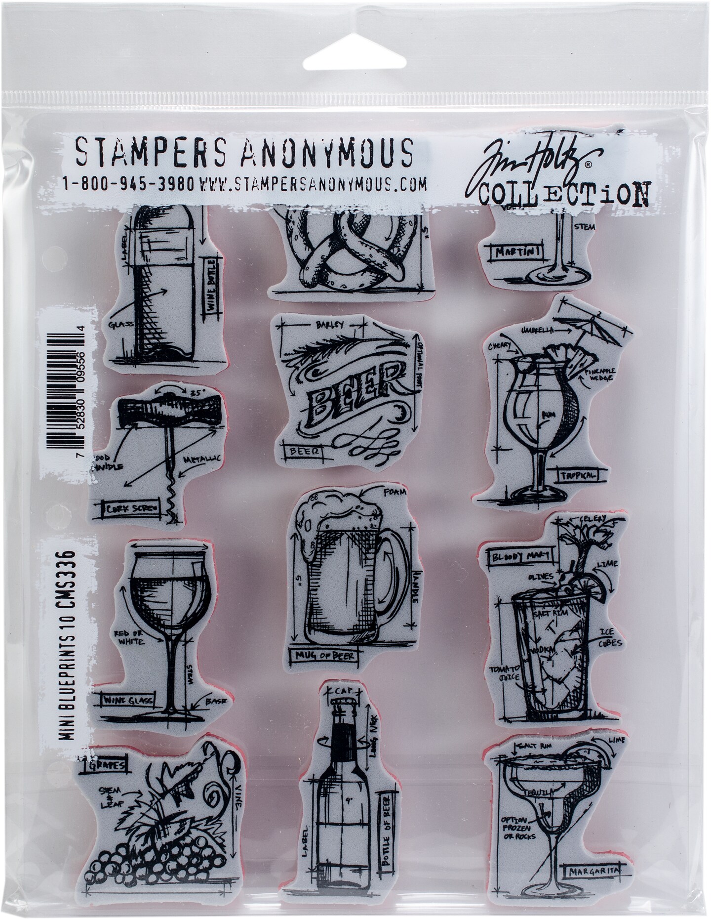 Tim Holtz Cling Stamps 7"X8.5"-Mini Blueprints | Michaels
