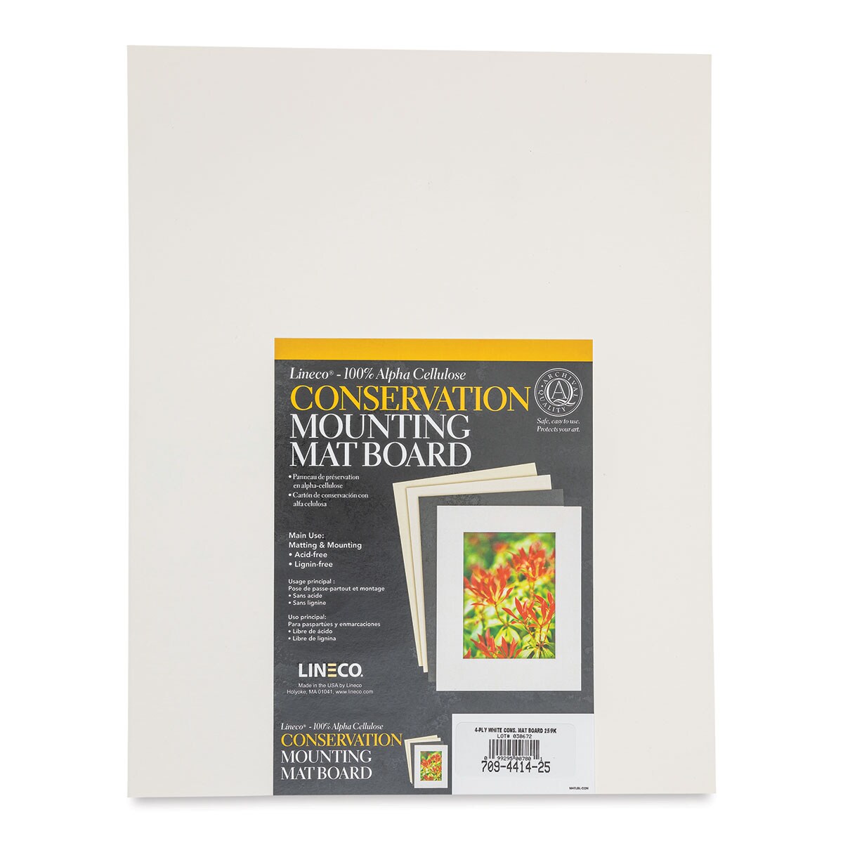 Lineco Conservation Matboard - Aged White, 4 ply, Pkg of 25, 11" x 14 ...