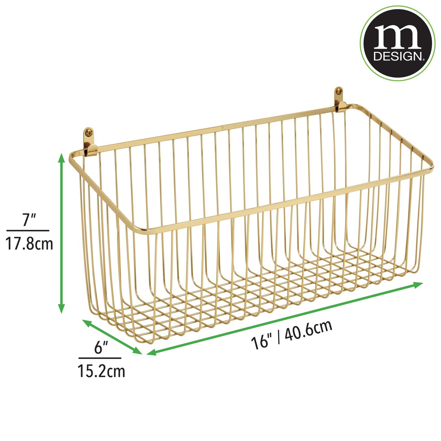 mDesign Metal Wall Mount Hanging Basket for Home Storage, 2 Pack | Michaels