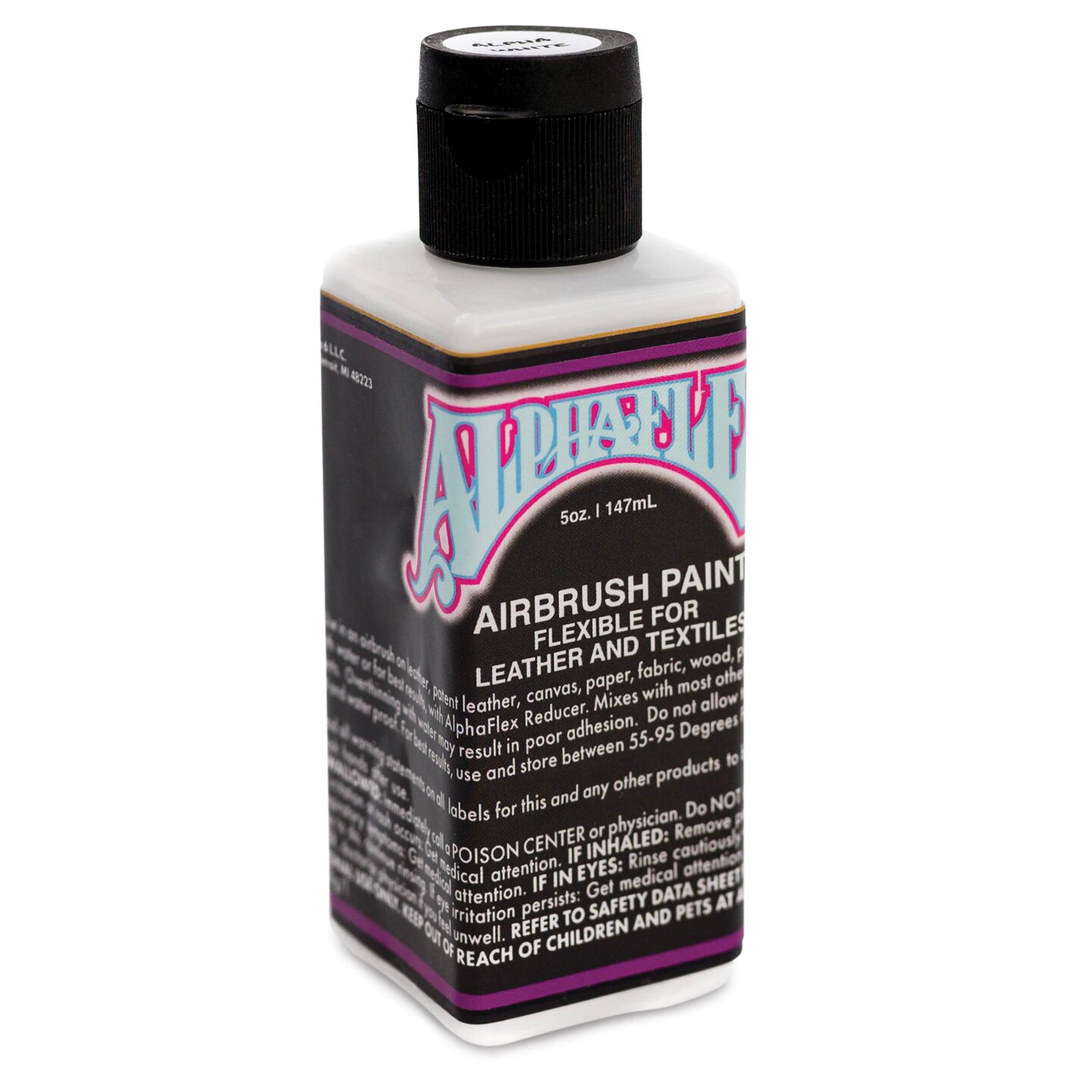 Alpha6 AlphaFlex Airbrush Textile and Leather Paint - Alpha White, 5 oz ...