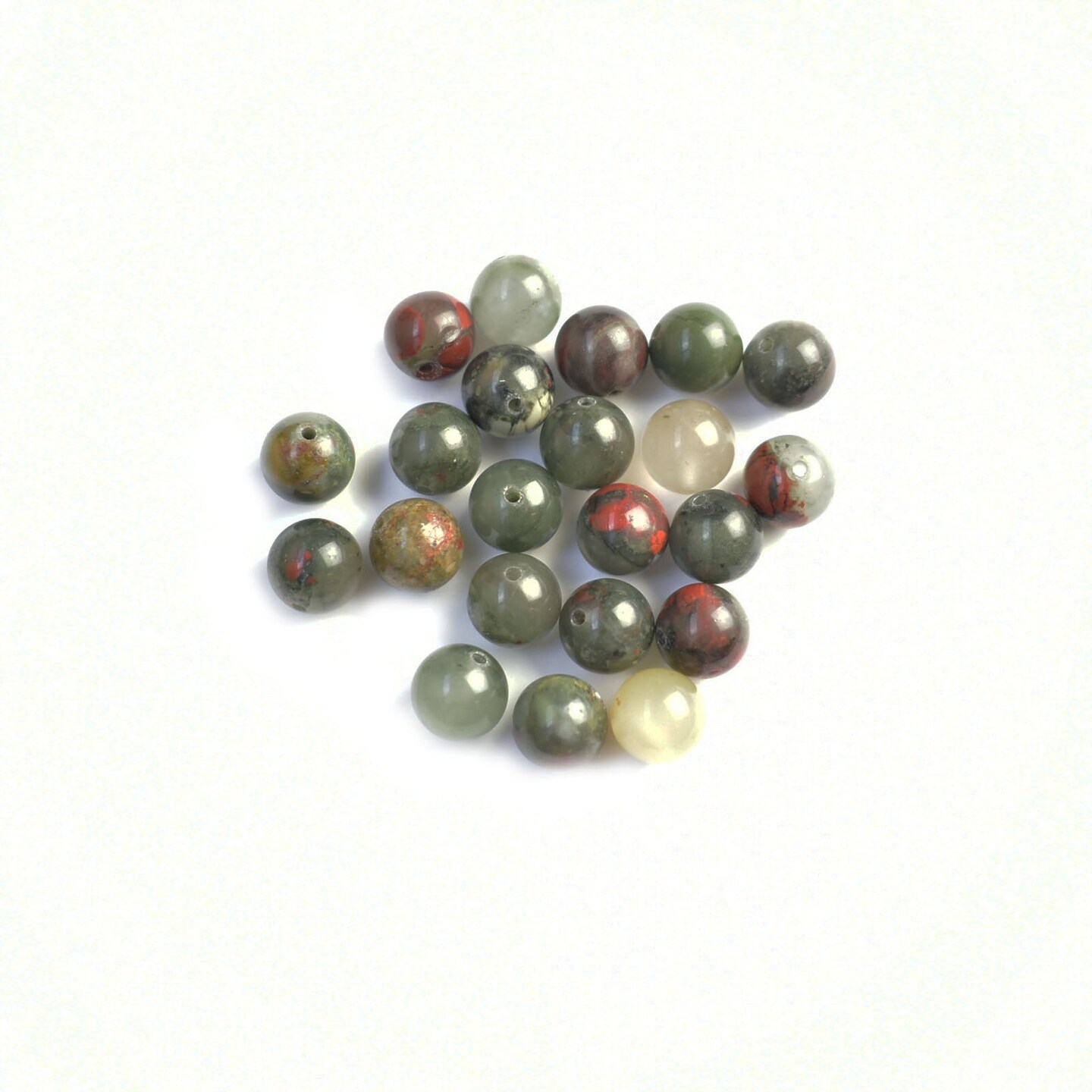 African Bloodstone Round 8.5mm Beads, Size: 8.5mm, Count: 7.5 Inches/21 ...