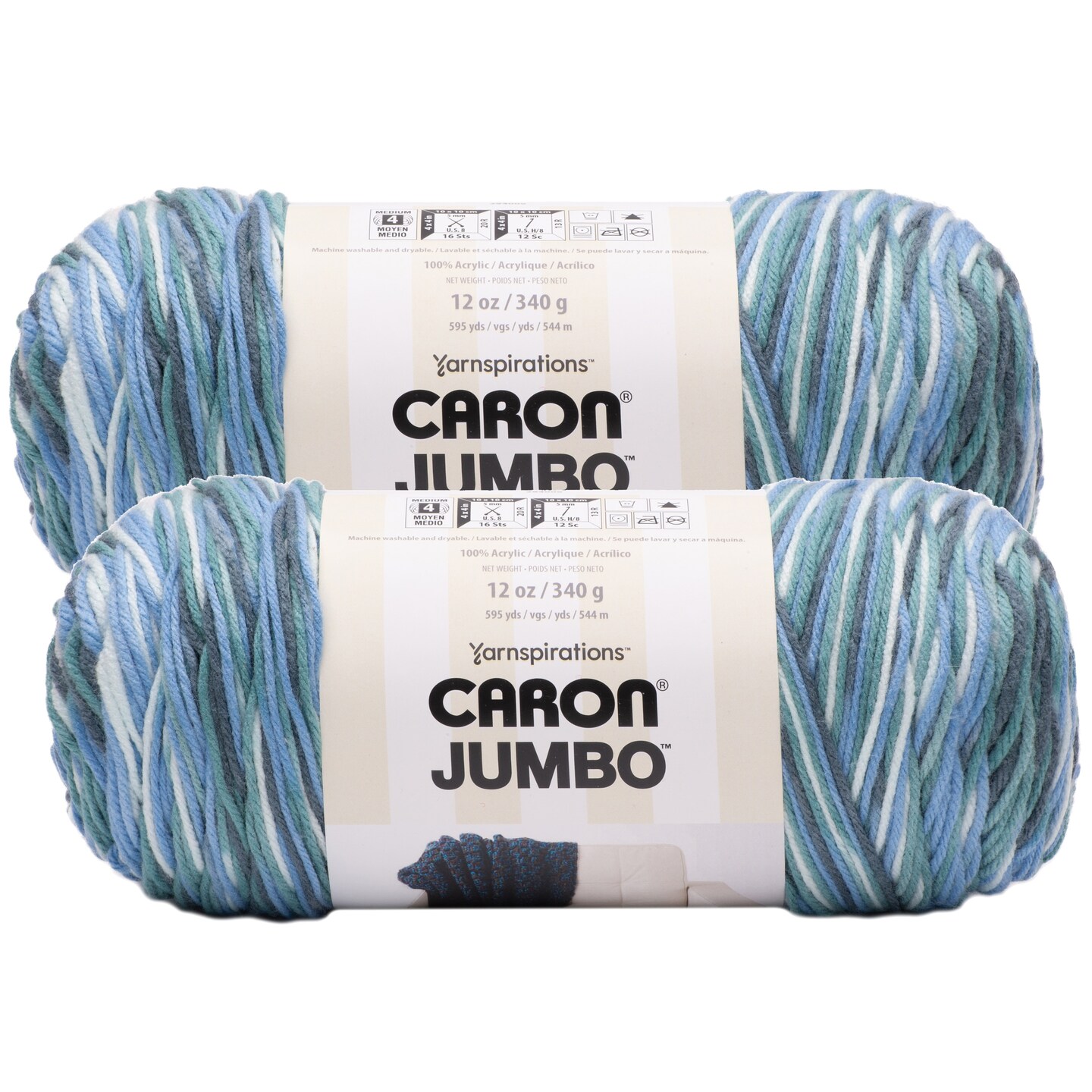(Pack of 2) Caron Jumbo Print Yarn-Seafoam | Michaels