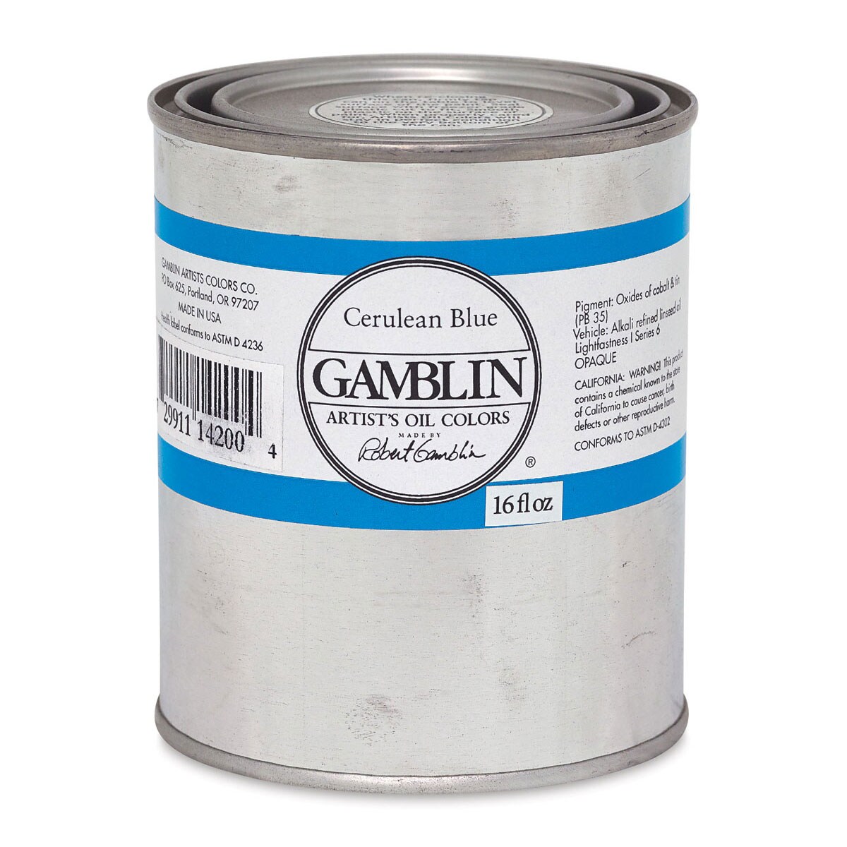 Gamblin Artist's Oil Color - Cerulean Blue, 16 oz Can | Michaels