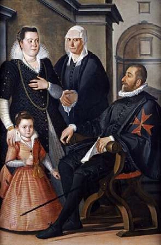 Group Portrait of a Knight of Malta Poster Print by Santi Di Tito ...