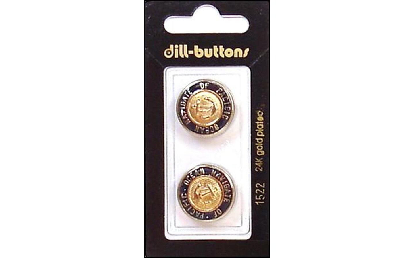 Dill Buttons 20mm 2pc Shank Enamel Navy/Gold | Michaels