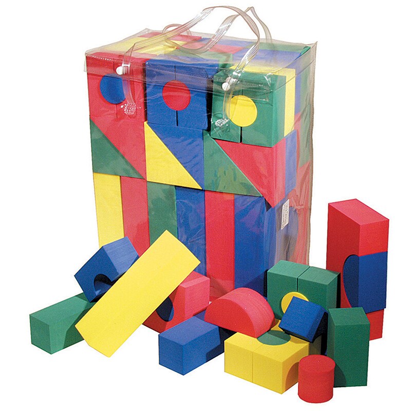 Activity Blocks, Assorted Primary Colors, Assorted Sizes, 68 Pieces ...