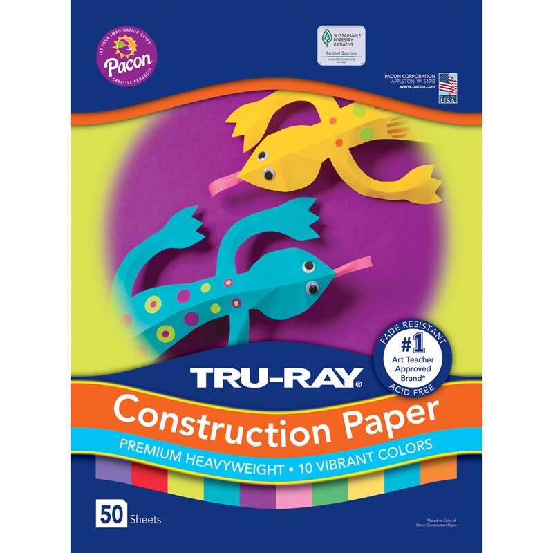 Construction Paper, 10 Vibrant Colors, 12" x 18", 50 Sheets | Michaels