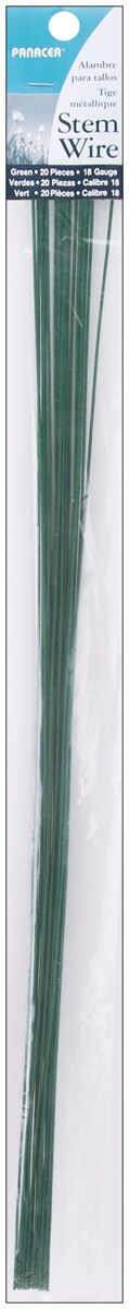 Panacea Stem Wire 18 Gauge 18" 20/Pkg-Green, Count: 1 | Michaels