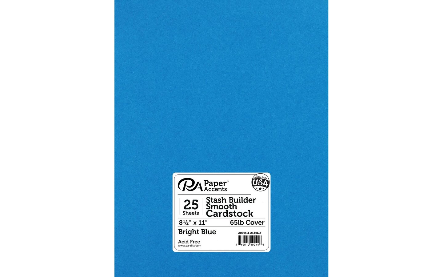 PA Paper Accents Stash Builder Cardstock 8.5" x 11" Bright Blue, 65lb ...