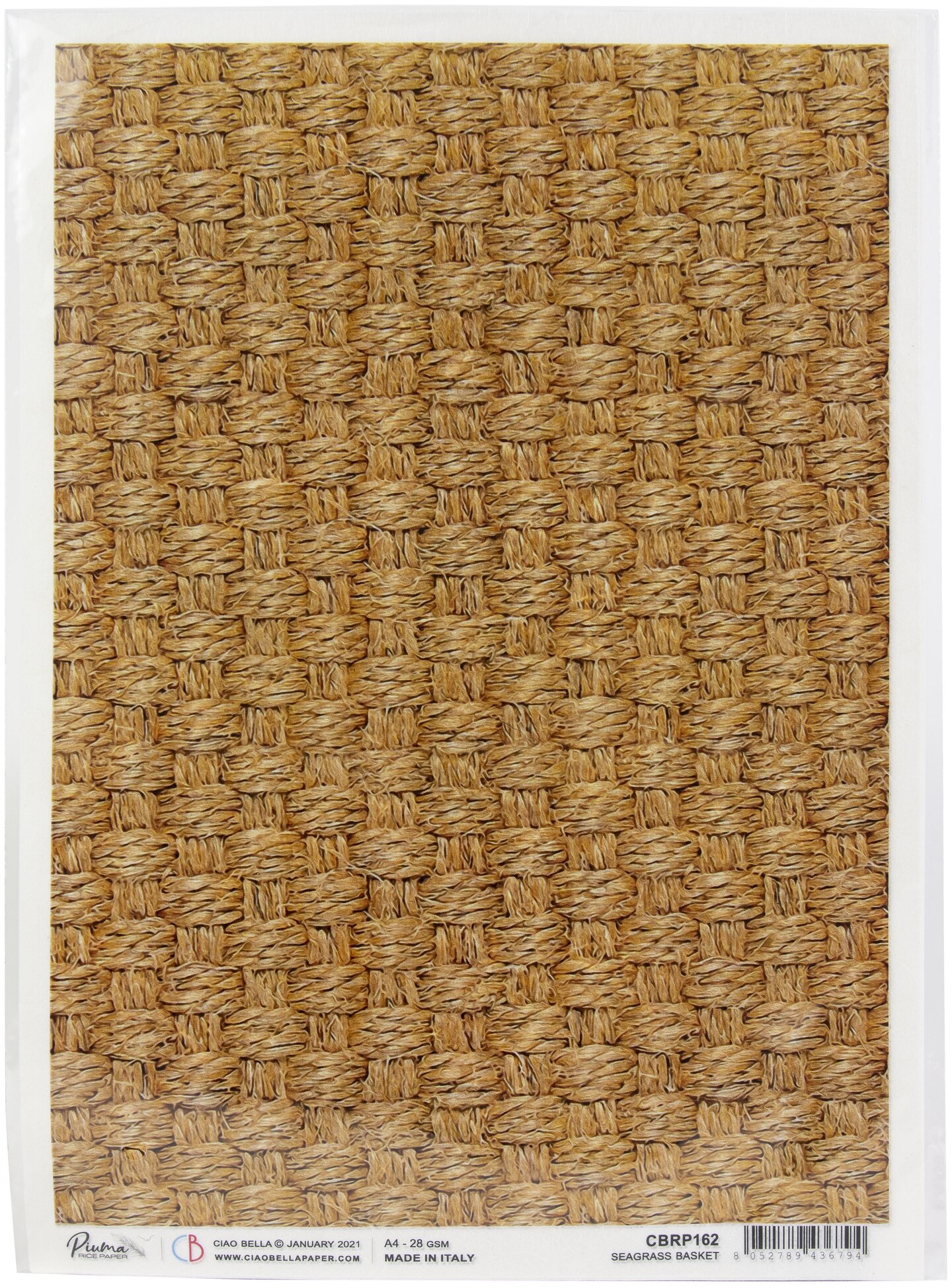 Ciao Bella Rice Paper Sheet A4 5/Pkg-Seagrass Basket, Delta | Michaels