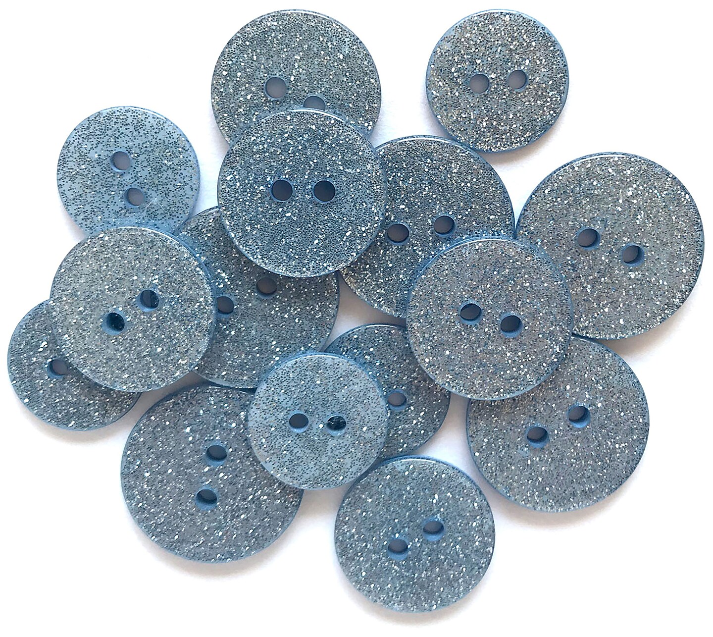 Buttons Galore Glitter Buttons 15/Pkg-Blue Lagoon | Michaels