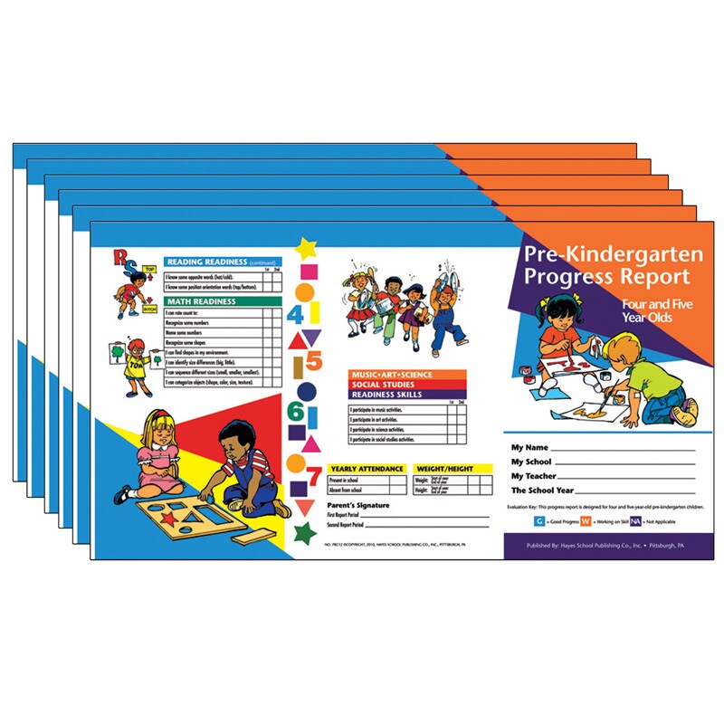 Pre-Kindergarten Progress Report (4 and 5 year olds), 10 Per Pack, 6 ...