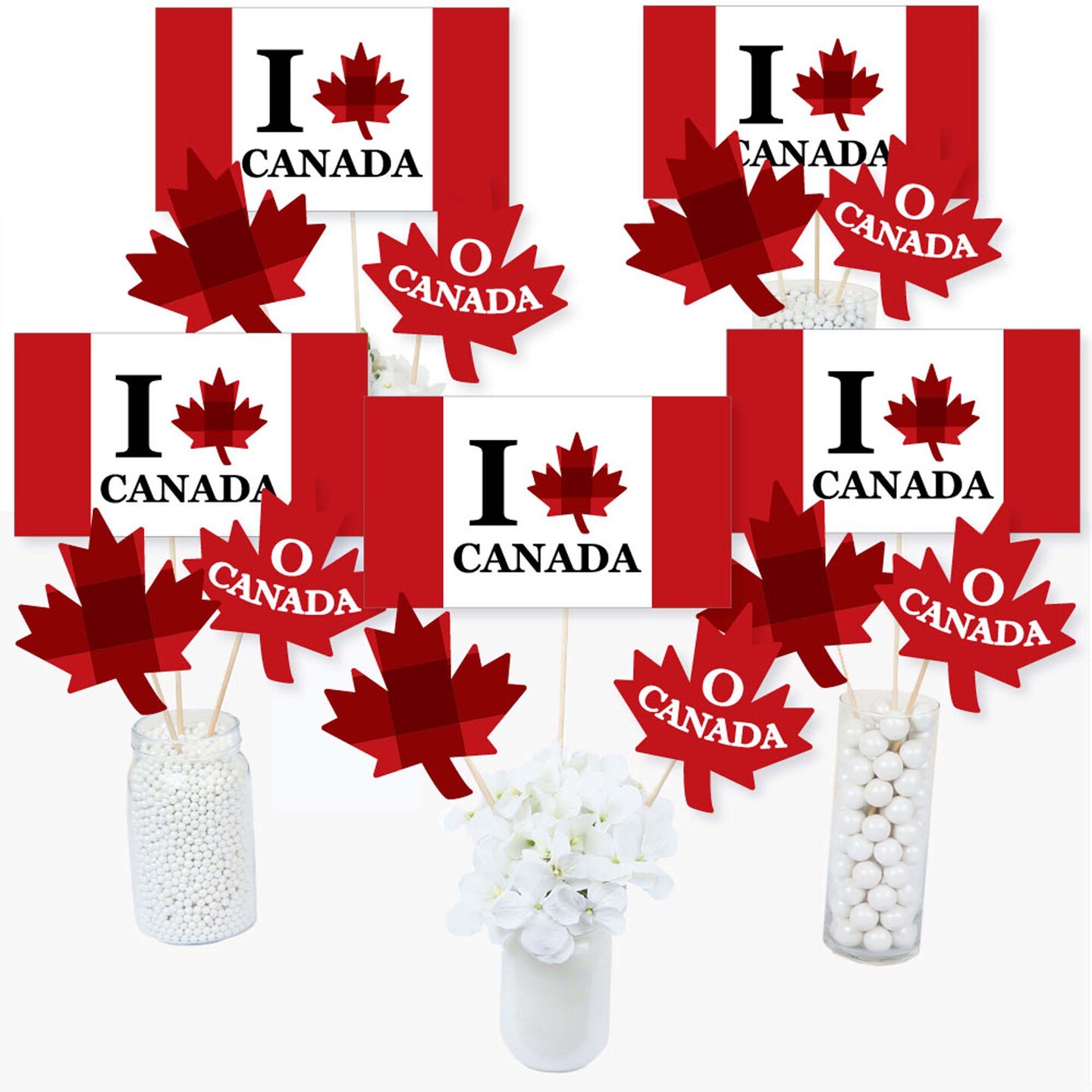 Big Dot of Happiness Canada Day - Canadian Party Centerpiece Sticks ...