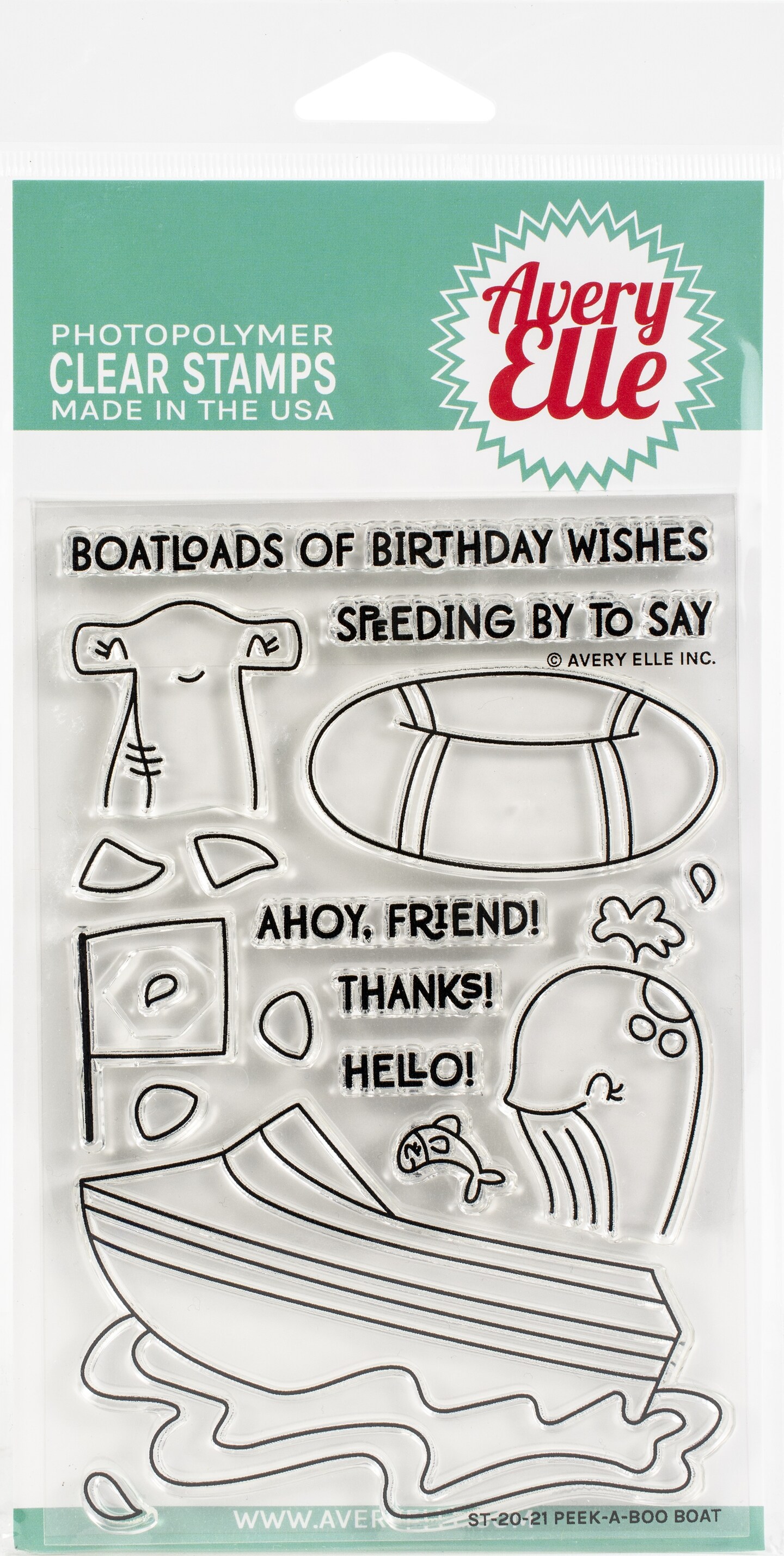 Avery Elle Clear Stamp Set 4"X6"-Peek-A-Boo Boat | Michaels