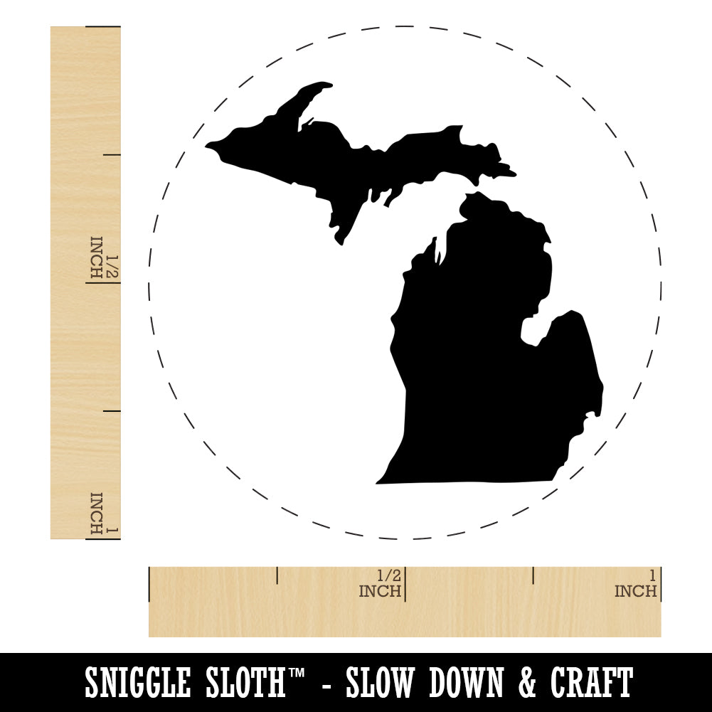 Michigan State Silhouette Self-Inking Rubber Stamp for Stamping ...