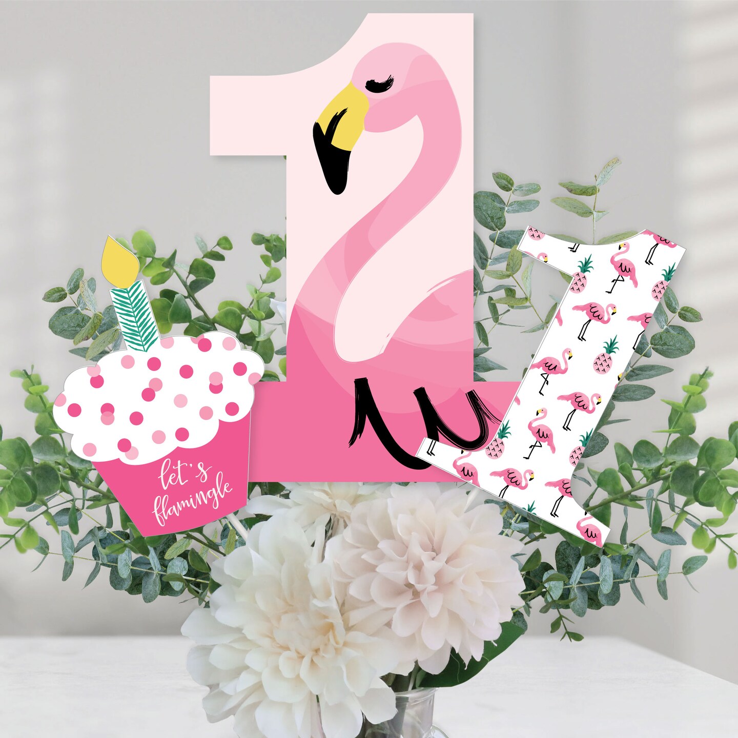 Big Dot of Happiness 1st Birthday Pink Flamingo - Party Like a ...