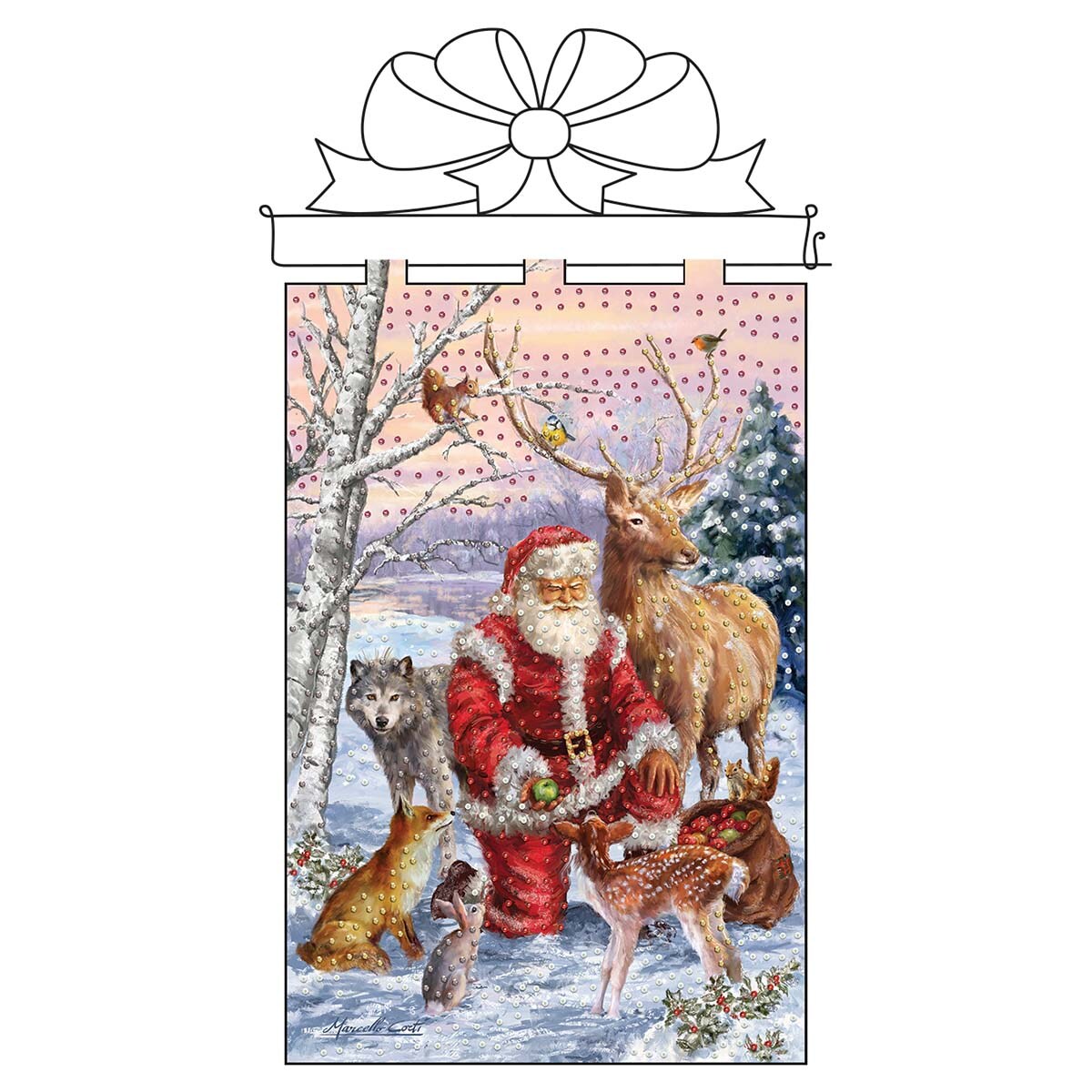 Design Works Santa in Forest Banner Felt & Sequin Kit | Michaels