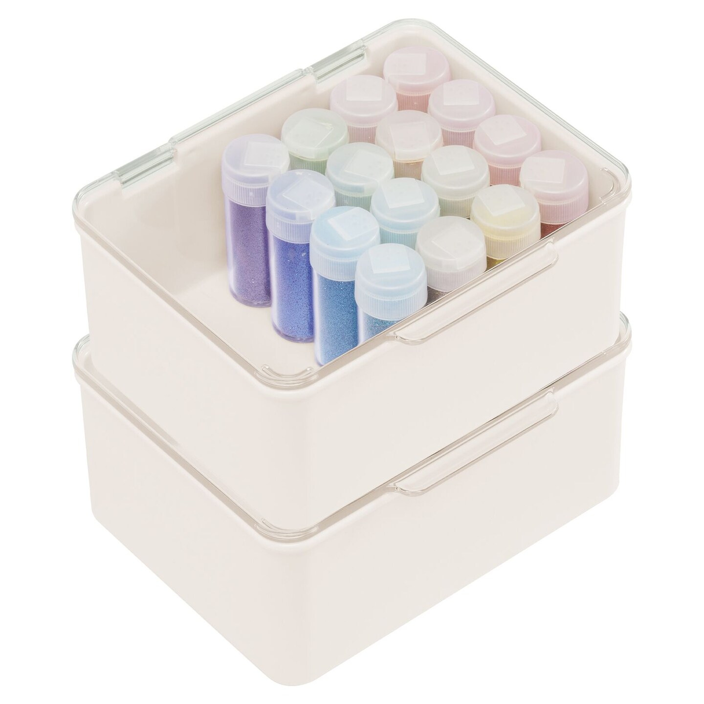 mDesign Stackable Plastic Craft, Sewing Storage Bin with Lid | Michaels