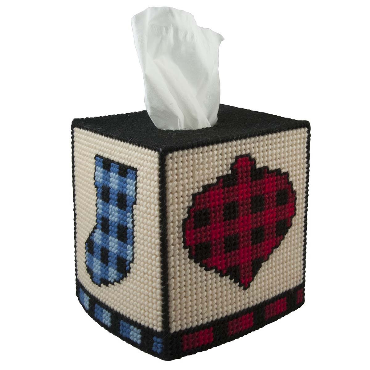 Herrschners Christmas Gingham Tissue Box Plastic Canvas Kit | Michaels