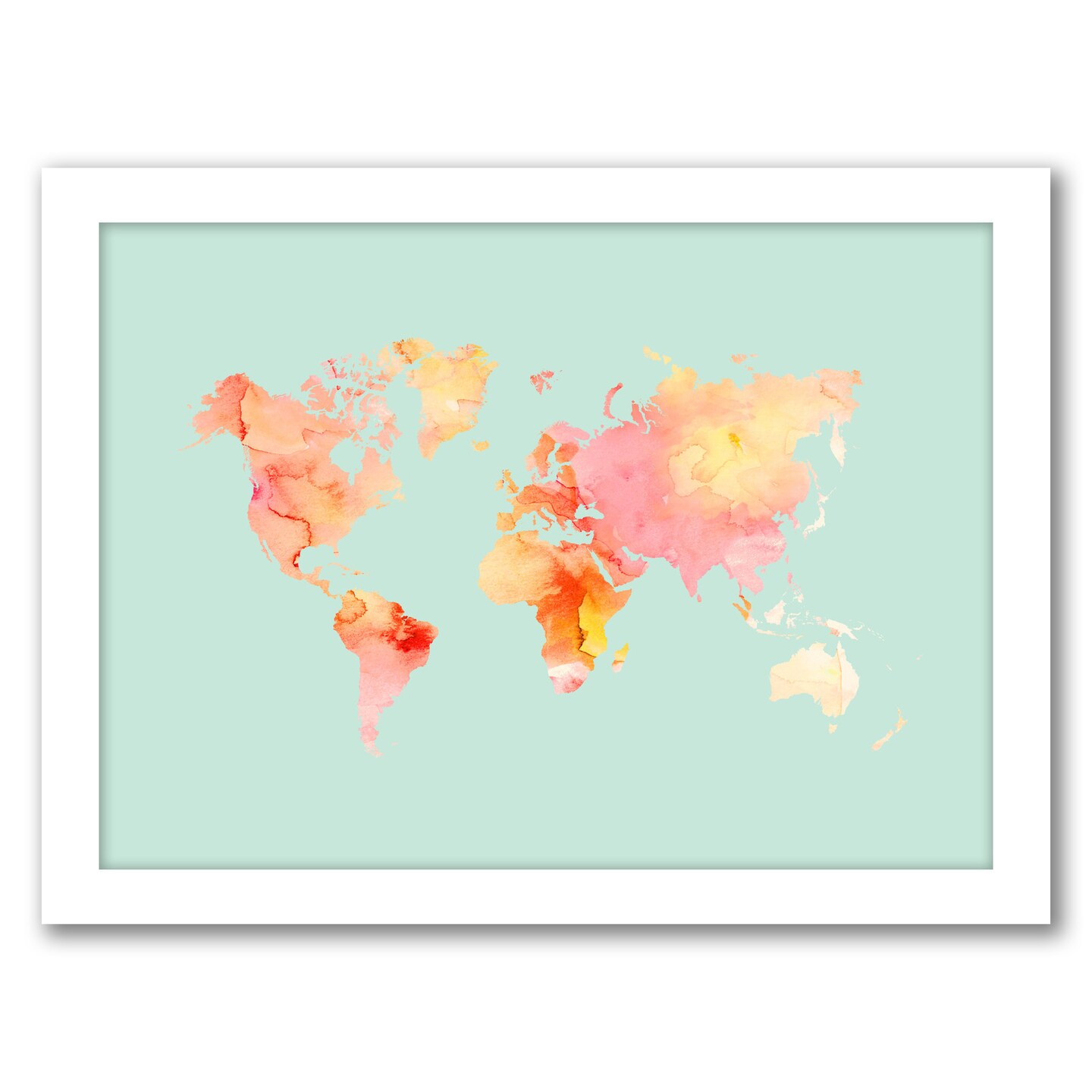 World Map Pastel Watercolor by Amy Brinkman Frame - Americanflat | Michaels