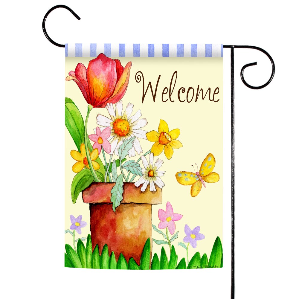 Potted Welcome Decorative Spring Flag | Michaels