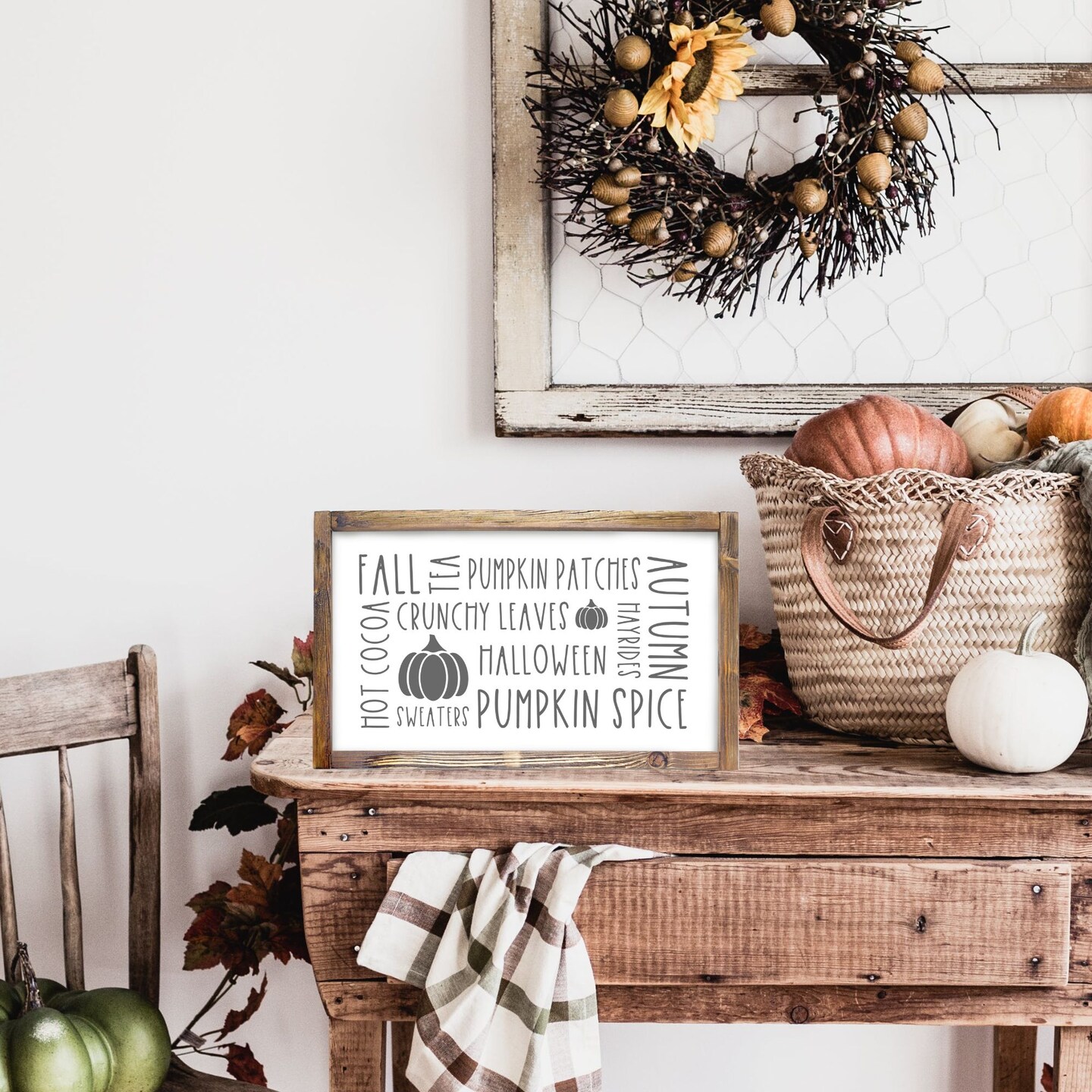 Fall Halloween Words Wood Sign, Fall Decor, Autumn Sign, Halloween ...