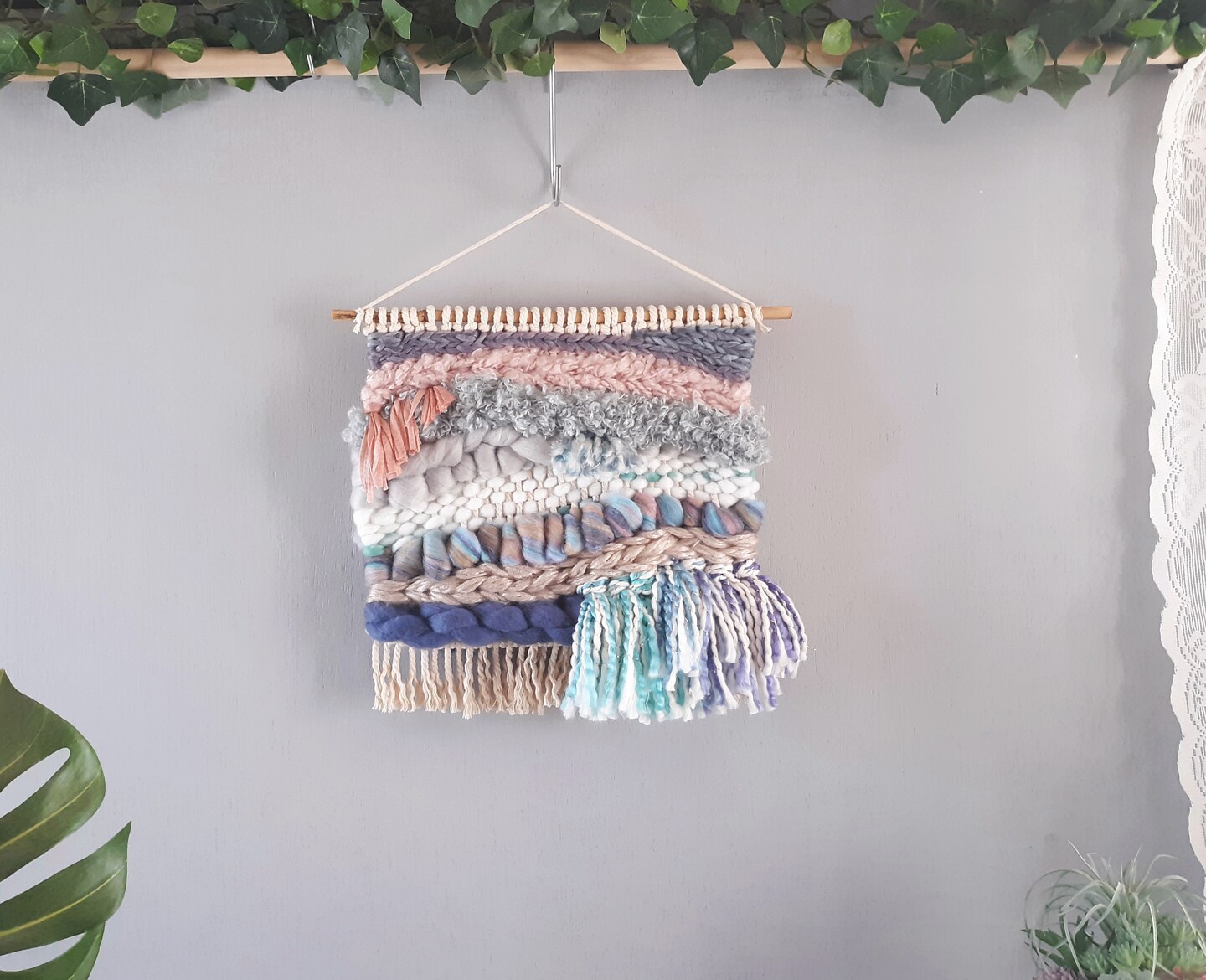 Abstract Macrame Weave, Colorful Macraweave Tapestry for Nursery or ...