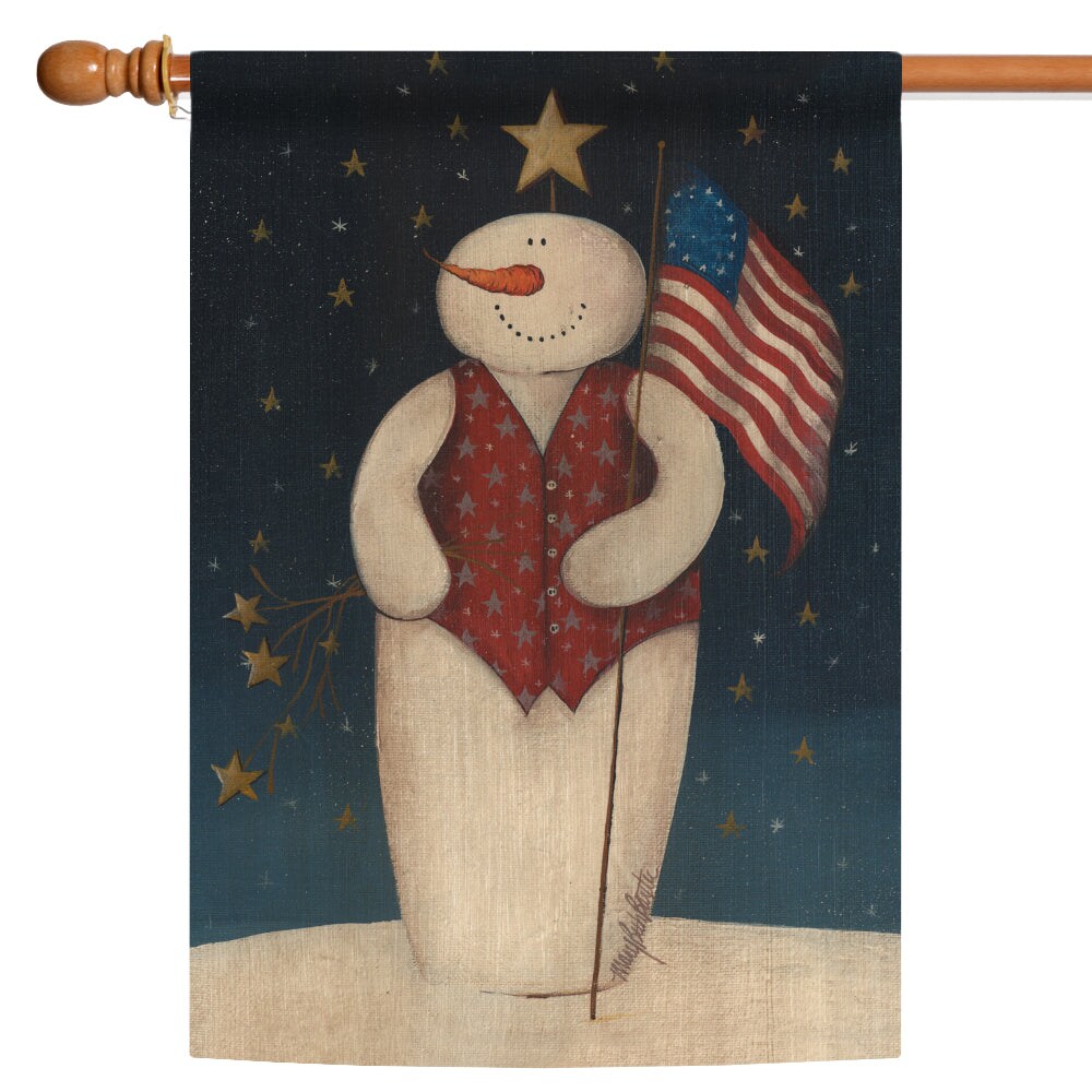 Flag Waving Snowman Decorative Winter Flag | Michaels