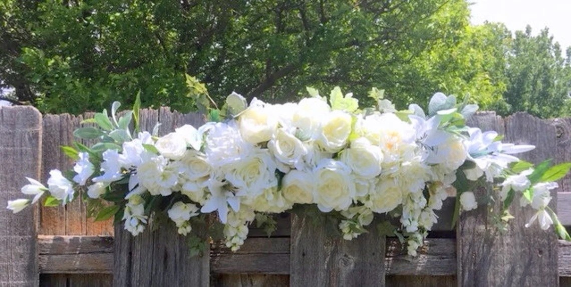 Wedding Arch flowers, white rose wedding arch, wedding decorations ...