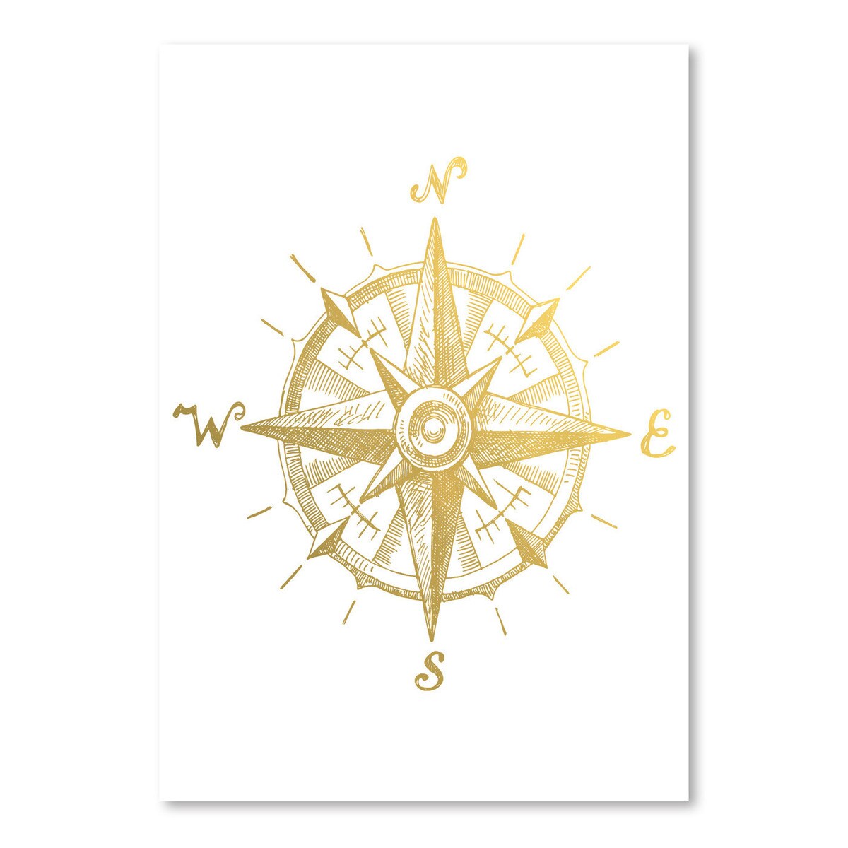 Gold Foil Compass by Coastal Print & Design Poster Art Print ...