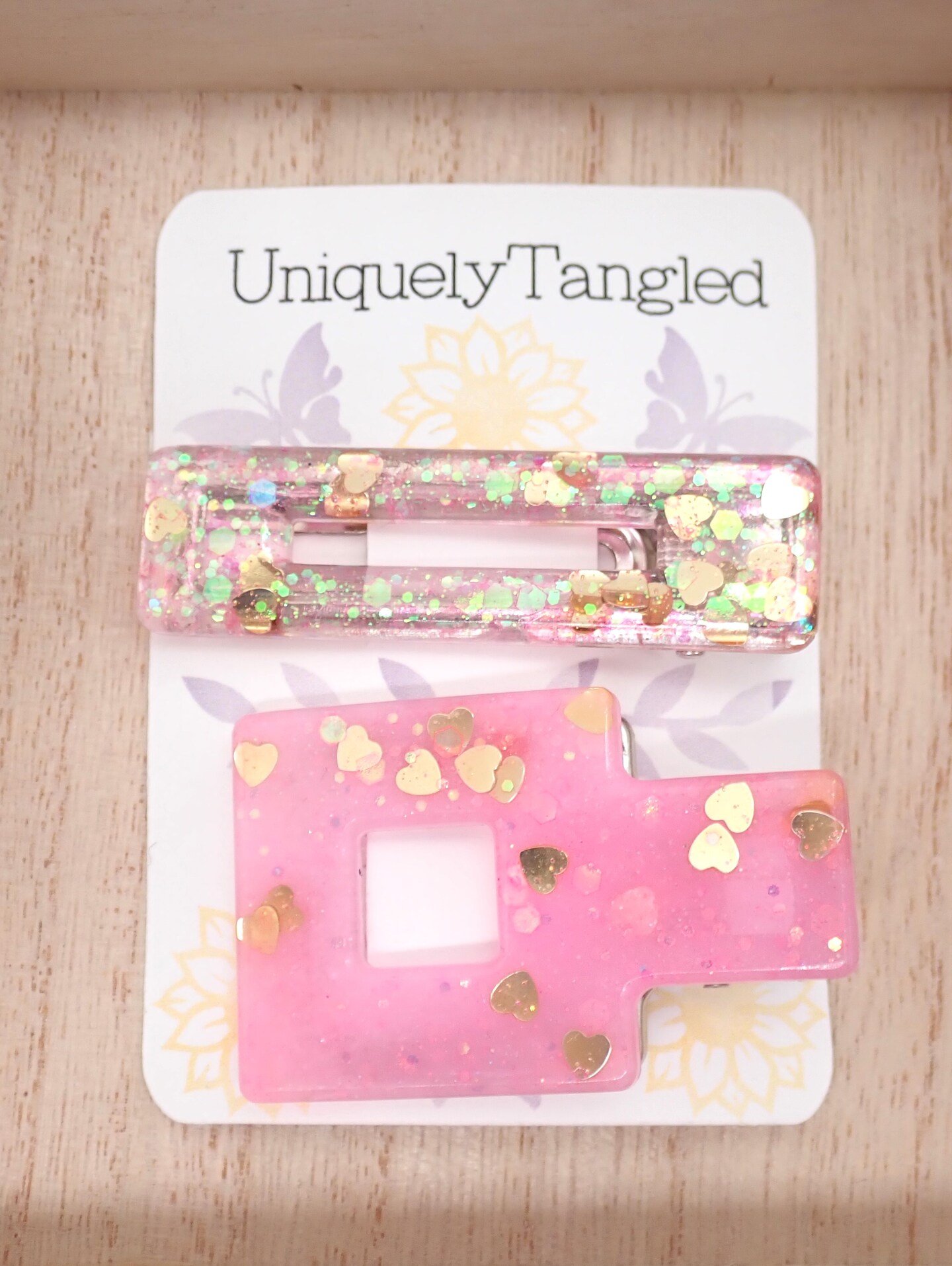 Pink, Hearts, Sparkle Hair Clip Resin | MakerPlace by Michaels