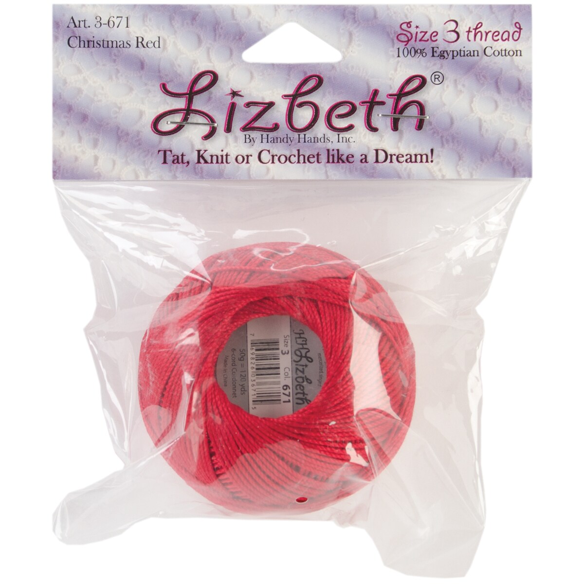 Handy Hands Lizbeth Cordonnet Cotton Size 3-Christmas Red | Michaels