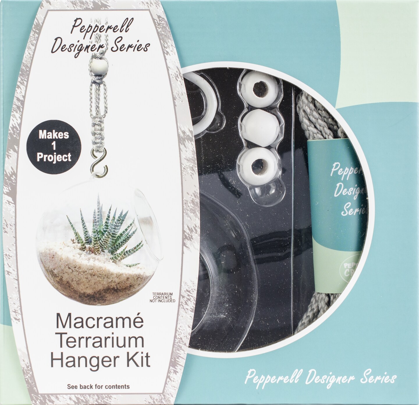Pepperell Designer Series Macrame Terrarium Hanger Kit-Gray | Michaels