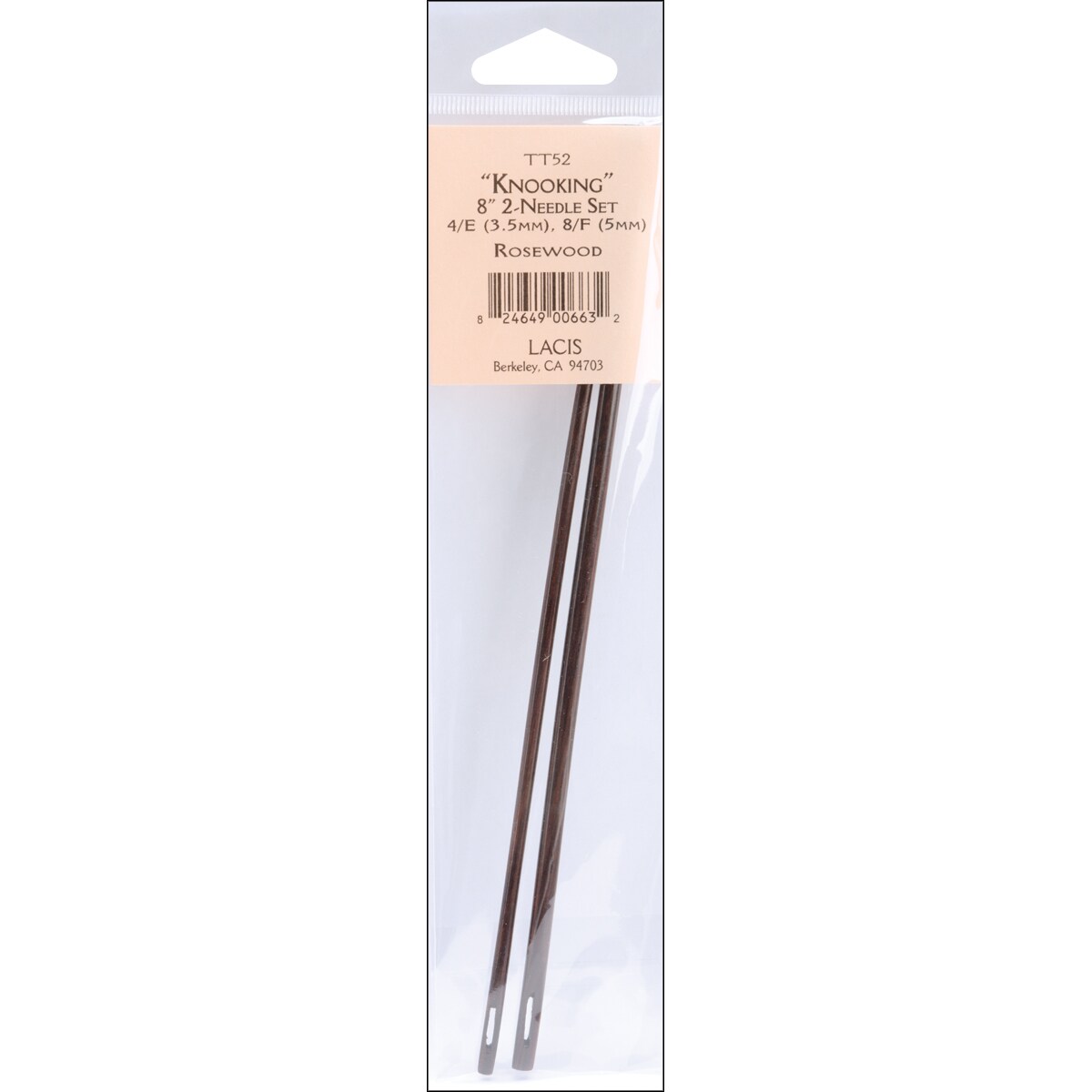 Lacis Knooking Rosewood Needles 8" 2/Pkg-E4/3.5mm To F8/5mm, Count: 1 ...