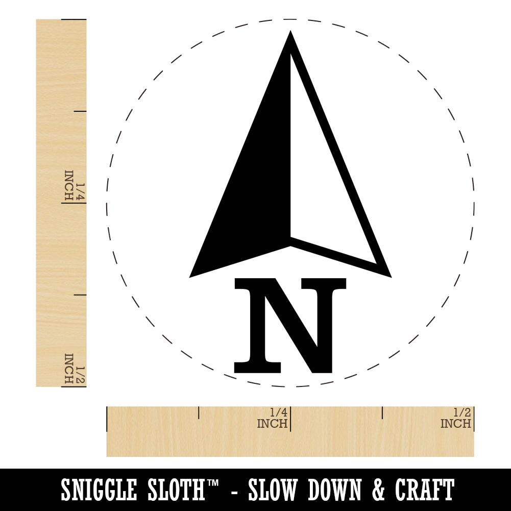 Compass Arrow Direction Due North Self-Inking Rubber Stamp for Stamping ...