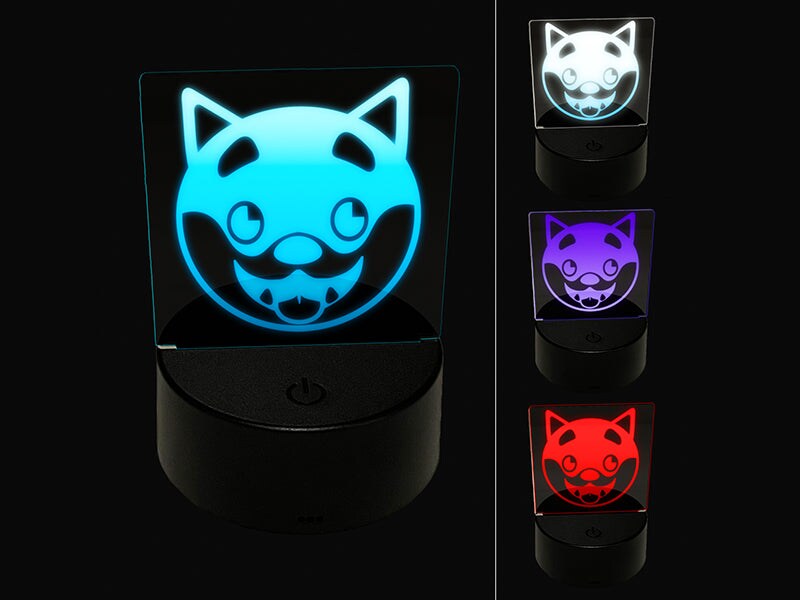 Husky Dog Face Excited 3D Illusion LED Night Light Sign Nightstand Desk ...